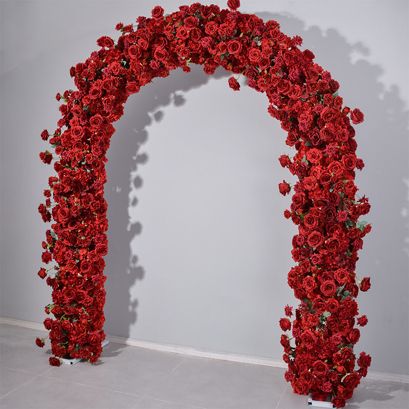 Aliflowers Pure Red Rose Outdoor Wedding Stage Backdrop Flower Stand ...